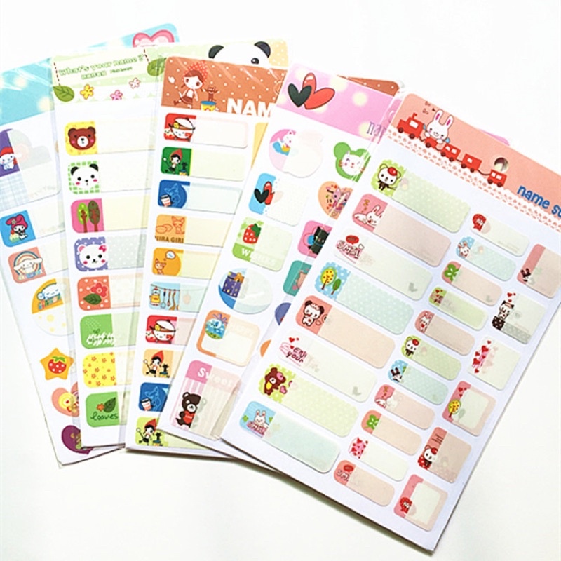 Jual [Delunashop] Sticker Nama Waterproof / Anti Air Fancy label nama ...