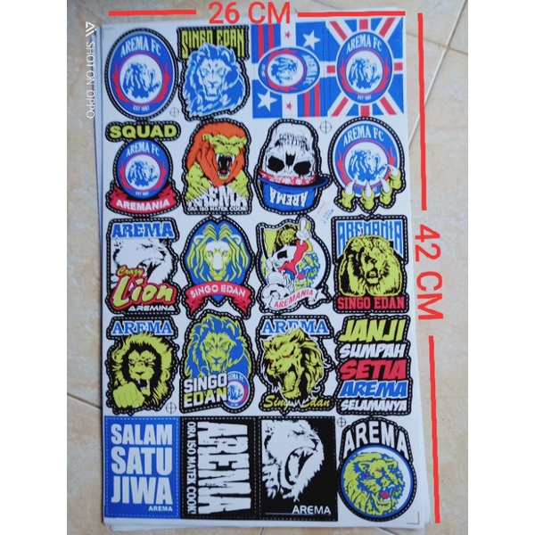Jual Stiker lembaran ukuran 26x42cm Arema isi 20 stiker | Shopee Indonesia