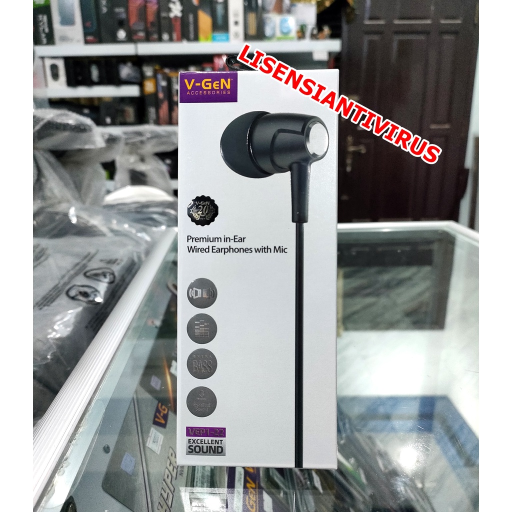 Jual Earphone VGEN VEP1-22 Xtra Bass Woofer Wired Headset Original VEP1 ...