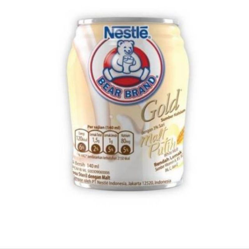 Jual Susu Beruang Bear Brand Gold White Malt 140 ml (1 Pcs) | Shopee ...
