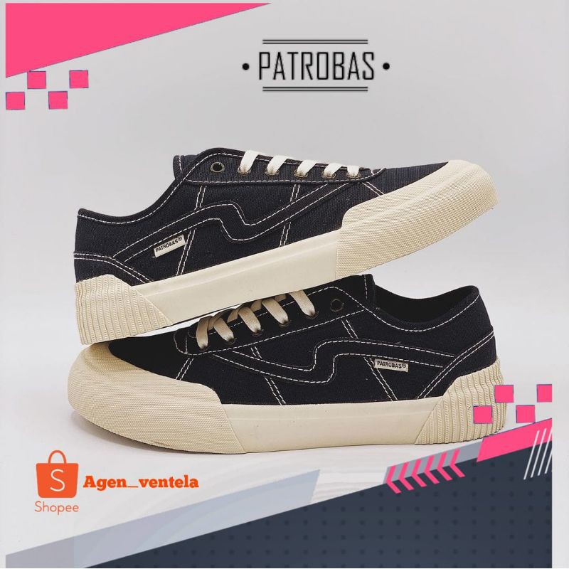 Jual Patrobas Equip Original Black White Low | Shopee Indonesia