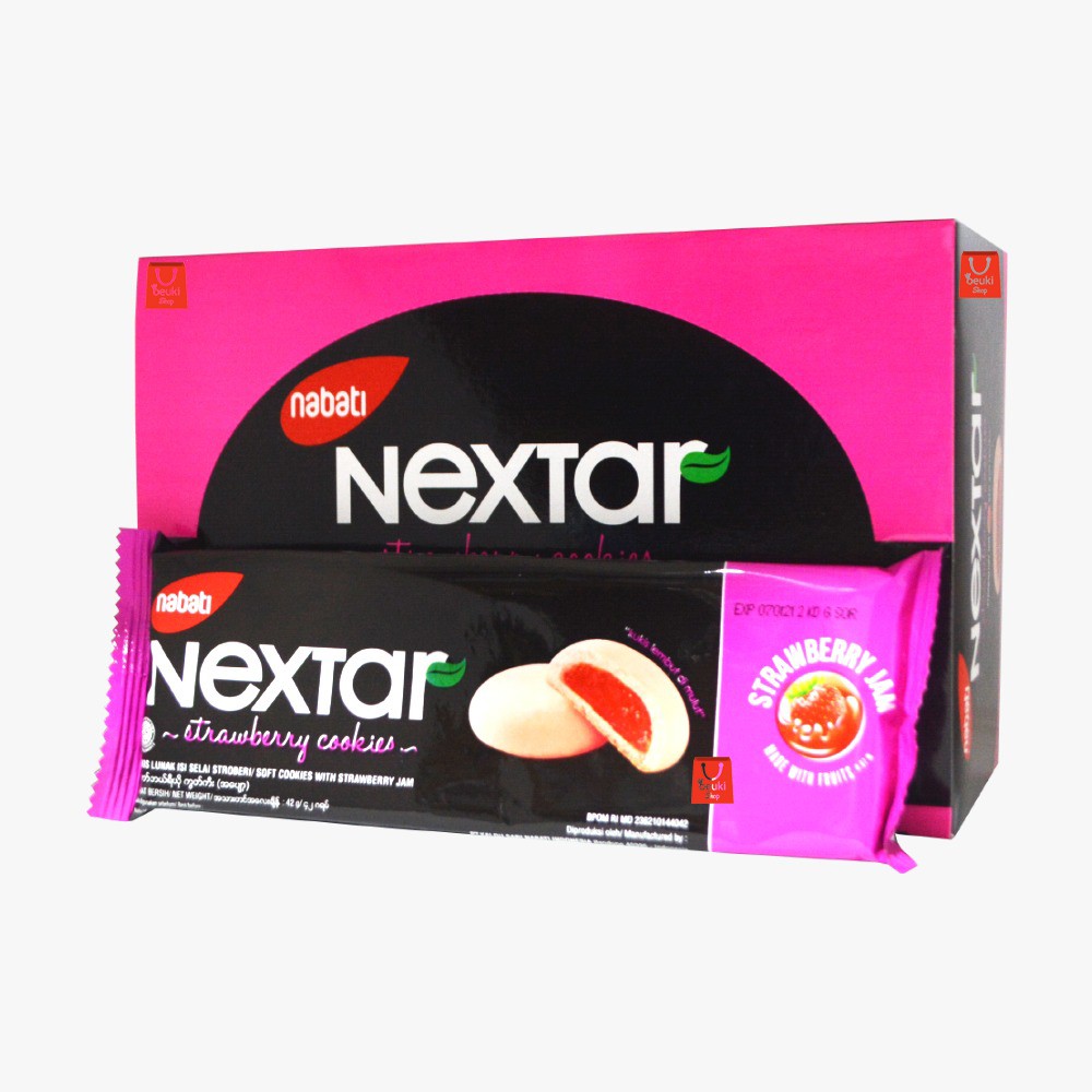 Jual Nabati Nextar Strawberry Cookies Lembut Isi Selai Stroberi Kemasan Box - 10pcs x 42gr ...