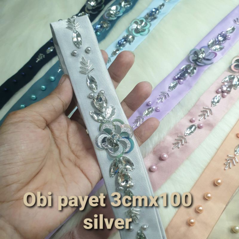 Jual Obi belt payet ala ivory 3cm, obi kebaya, obi bali, slepe | Shopee ...