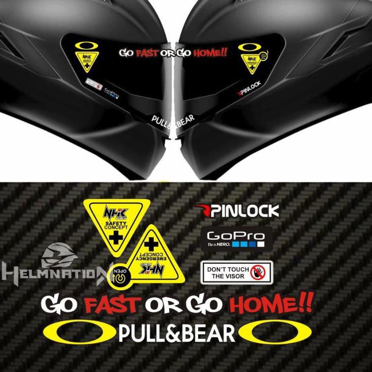 Jual Model Keren.. STICKER PRINTCUTT WARNING VISOR KACA HELEM HELM KYT ...