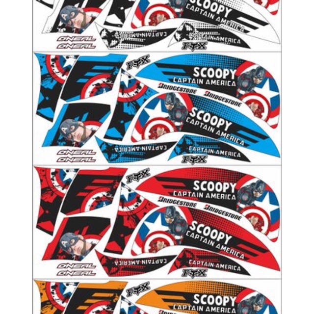Jual Striping Motor Scoopy Captain America (Bahan Berkualitas) | Shopee ...