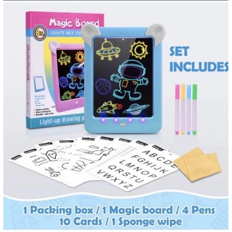 Jual Mainan Drawing Magic Board LED - Papan Tulis Gambar LCD Anak | Shopee Indonesia