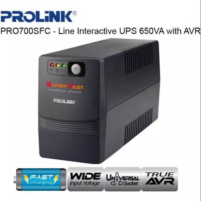 Jual UPS Prolink PRO700SFC 700VA super fast Charging AVR Power Backup ...