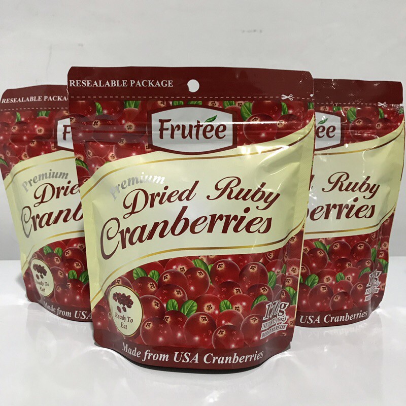 Jual Buah Cranberry USA CA - Frutee Premium Dried Ruby Cranberries ...