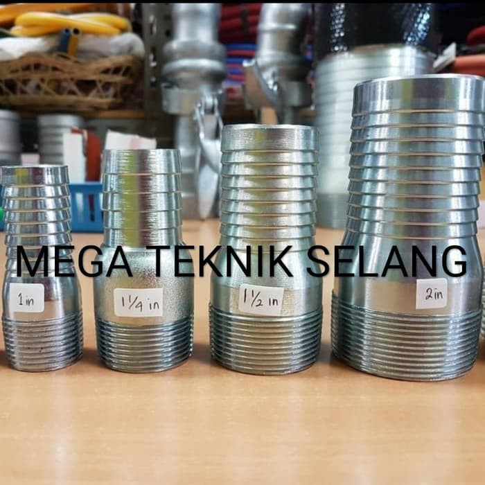 Jual KING NEPEL 1 1/2" / NEPEL SELANG GALVANIS DRAT NPT / KING NIPPLE ...
