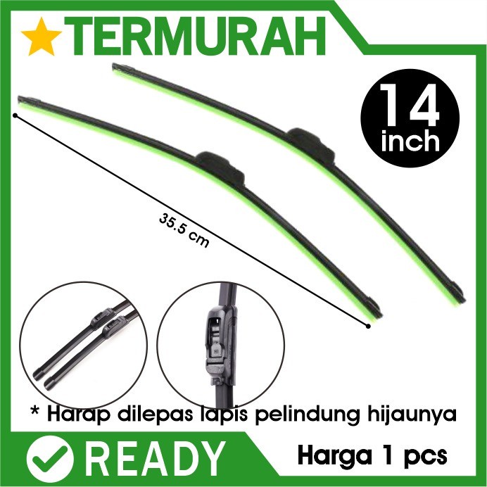 Jual 14" 14inch 14 inch Wiper Blade Mobil Frameless Soft Full Karet ...