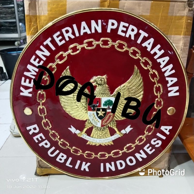 Jual plat kuningan logo KEMENTERIAN PERTAHANAN(KEMHAN) 50cm | Shopee ...