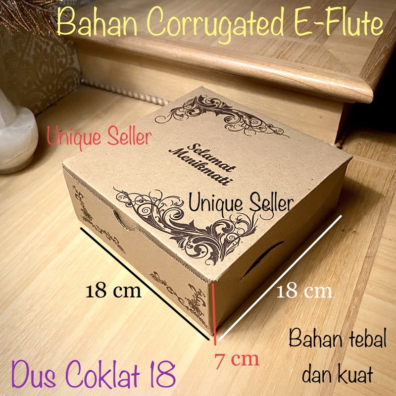 Jual Dus Box Kotak Nasi R8 18x18x7 Eflute Selamat Menikmati MINIMAL ...