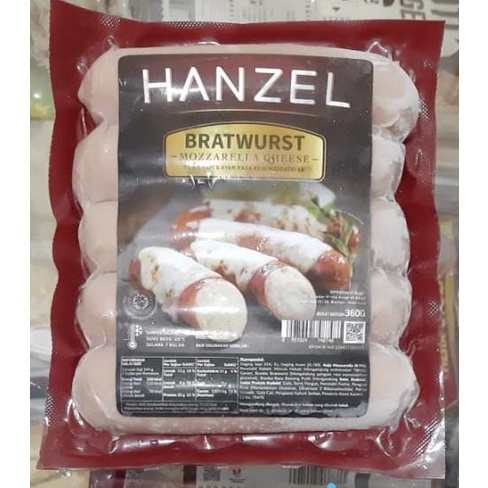Jual Hanzel Bratwurst Mozzarella Cheese 360 gr / Sosis Keju Mozarella ...