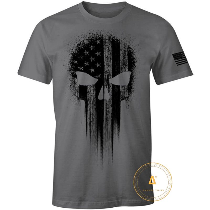 Jual Baju Kaos USA Military America Flag Skull Patriotic | Shopee Indonesia