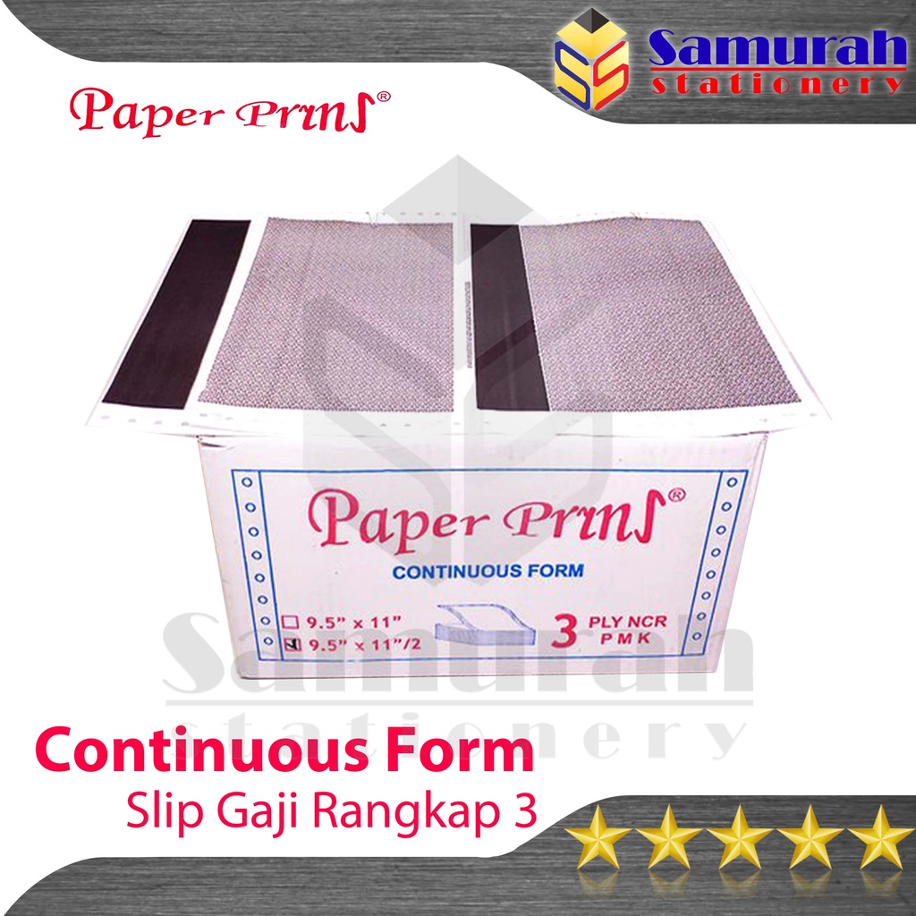 Jual Kertas Continuous Form Paper Prins 9,5 x 11" Slip Gaji 3 Ply NCR ...