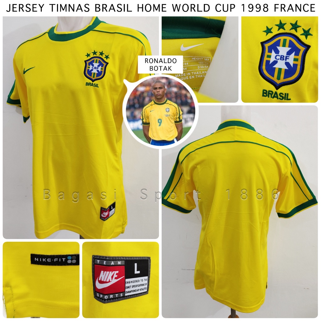 Jual Jersey Baju Bola Retro Lama Brasil Home Kit Kandang Ronaldo ...