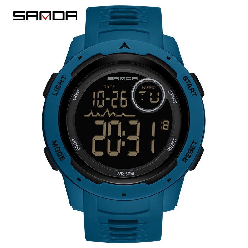 Jual SANDA 2125 Jam Tangan Pria Digital EL Backlight Sport Watch Anti ...