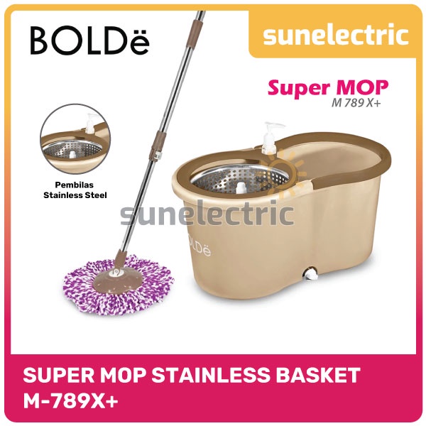 Jual Bolde Super Mop M-789+ Stainless Steel Anti Karat Alat Pel Lantai / Pembersih Lantai / Mop ...
