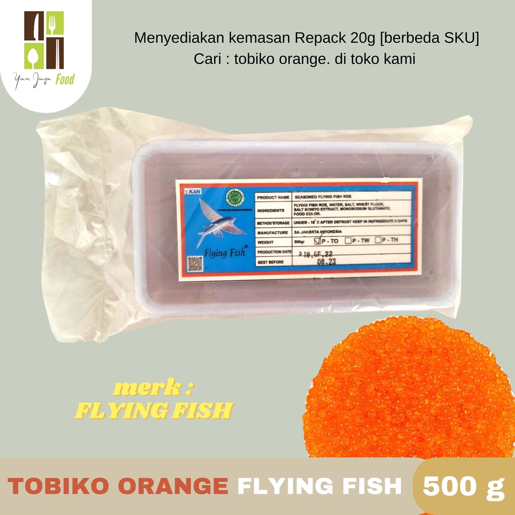Jual Tobiko Orange Flying Fish Telor Ikan Sushi Mentai Jepang 500GR | Shopee Indonesia