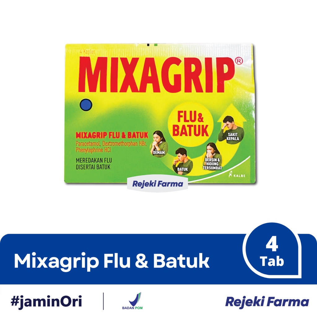 Jual Mixagrip Flu & Batuk 1 Per Strip isi 4 Kaplet - Untuk Flu dan ...