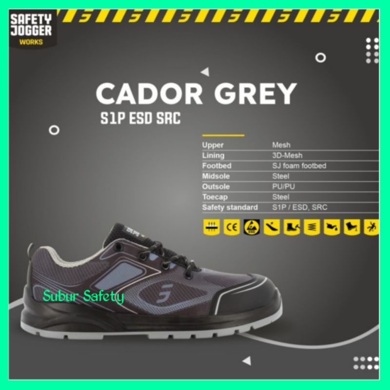 Jual Sepatu Safety Jogger Cador S3 Grey / Safety Shoes Jogger Cador ...