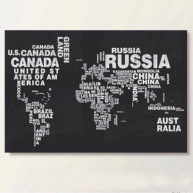 Jual World Map Typo (BW) | Shopee Indonesia