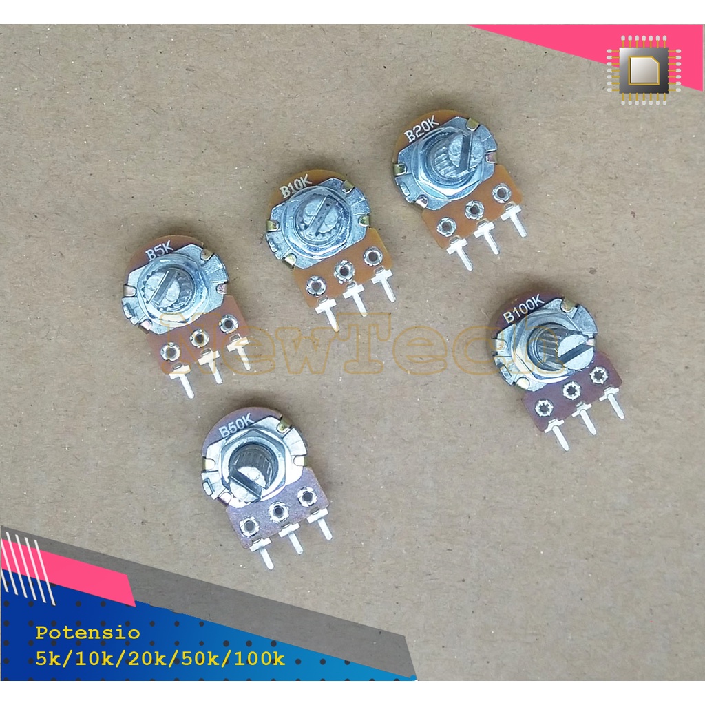 Jual Potensio Mono B 5k 10k 20k 50k 100k Potentiometer Potensiometer ...