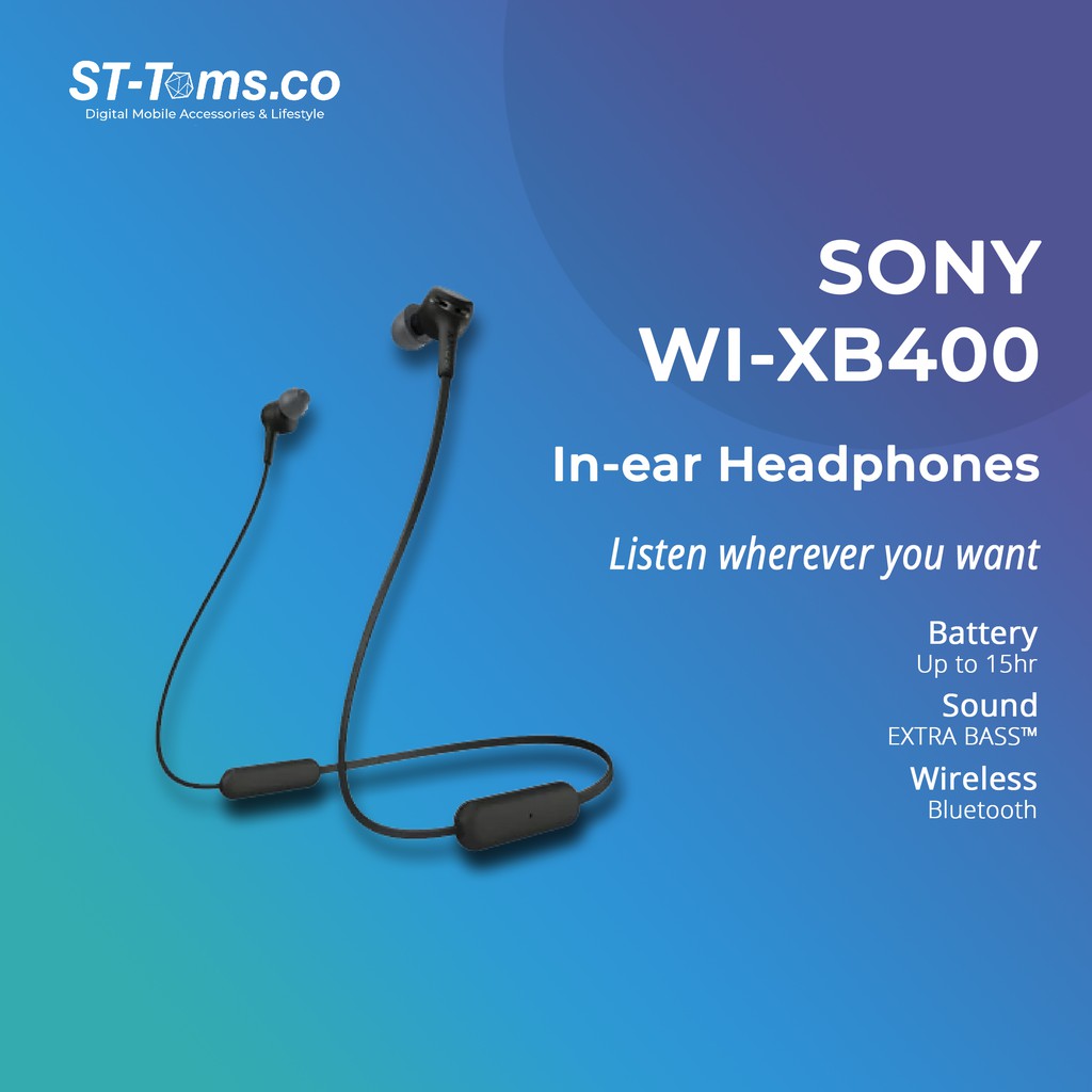 Jual Sony MDR WI-XB400 / WI XB400 / WI XB 400 Wireless Headphones ...