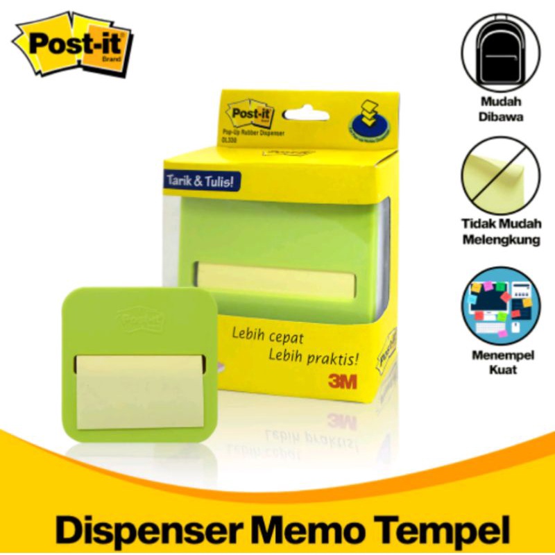 Jual 3M DISPENSER POST IT POP UP RUBBER OL330/ DISPENSER STICKY NOTE ...