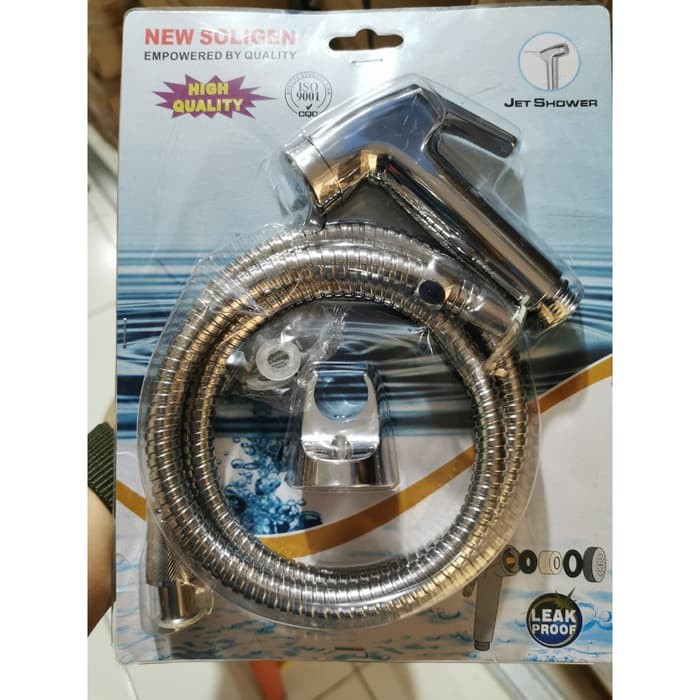 Jual SOLIGEN Jet Shower Toilet Jet Washer Chrome Selang Stainless ...