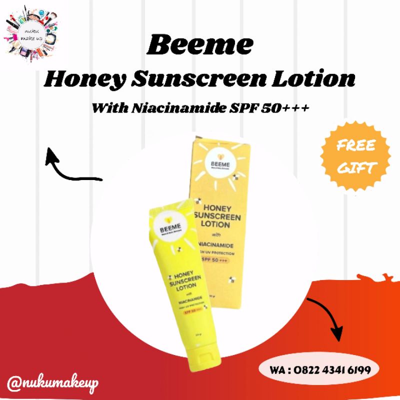 Jual BEEME Honey Sunscreen Lotion With Niacinamide SPF 50 ...