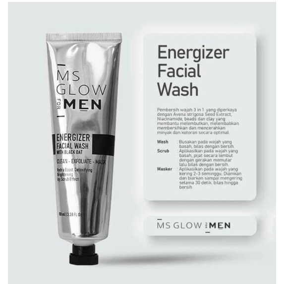 Jual PROMO MS Glow For Men Facial Wash 100 Putih | Shopee Indonesia