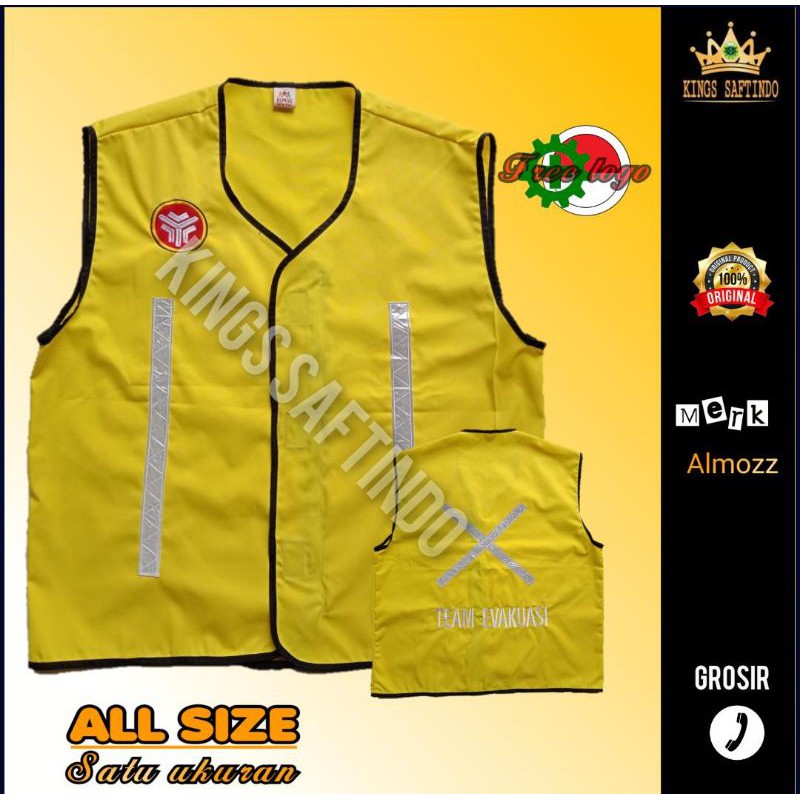 Jual SAFETY VEST- ROMPI SAFETY BAHAN DRILL KUNING- ROMPI KERJA PROYEK ...