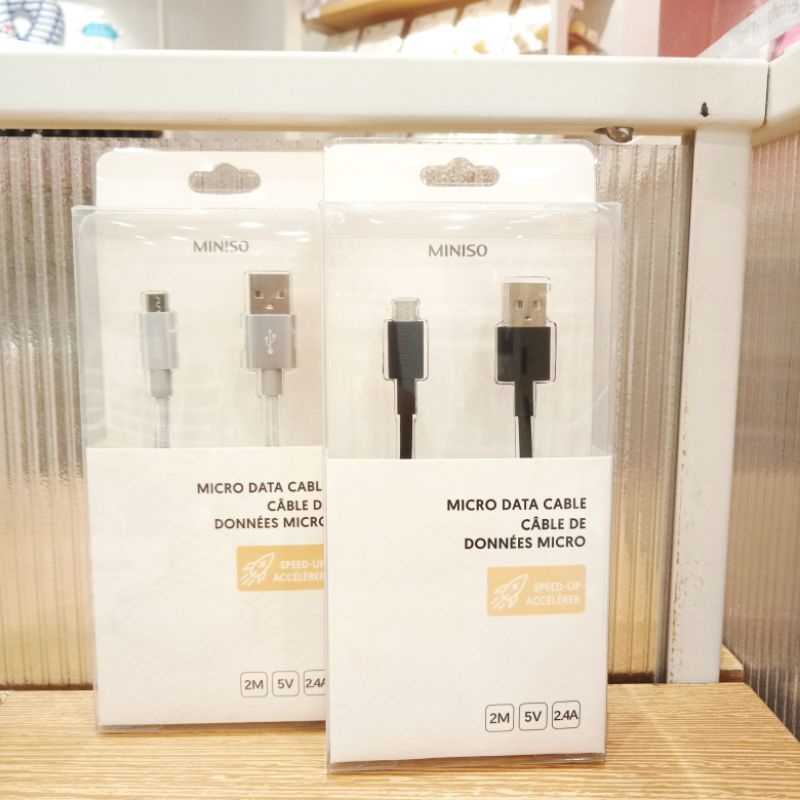 Jual MINISO ANDROID MICRO CABLE DATA / KABEL DATA PANJANG 2 METER ...