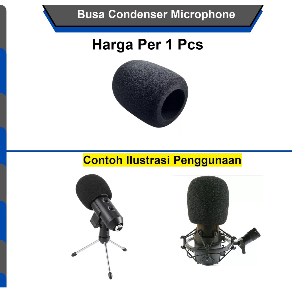 Jual BUSA Condenser Microphone Sponge Cover Mikrofon Kondenser Studio ...