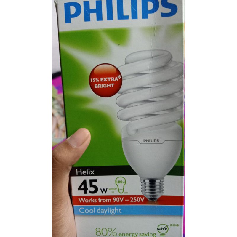 Jual lampu spiral philips helix 45 watt | Shopee Indonesia