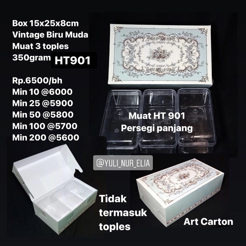 Jual Box 15x25x8cm ⁣Muat 3 toples 350gram HT901 Brownies Bolu Gulung ...