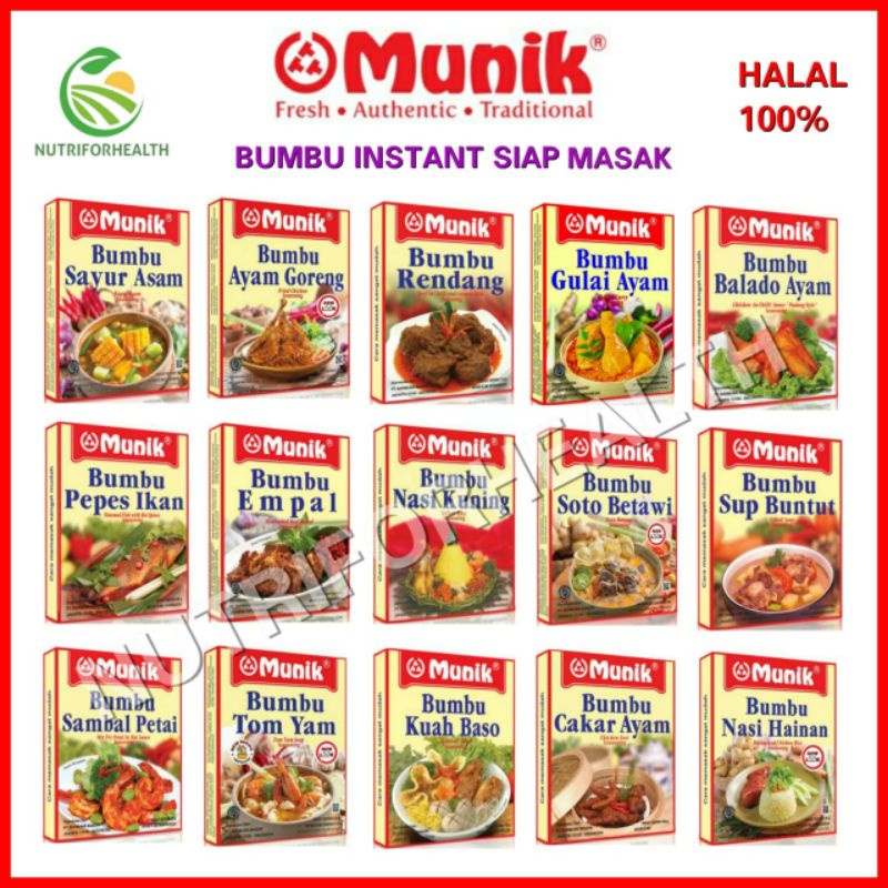 Jual MUNIK BUMBU INSTANT Rasa Sayur Asem Ayam Goreng Opor Ayam Rendang ...