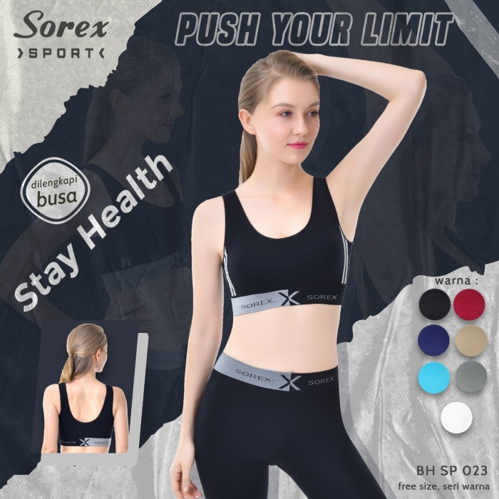 Jual Sport Bra Busa Sorex Wanita SP 023 Tanpa Kawat Freesize Olahraga | Shopee Indonesia