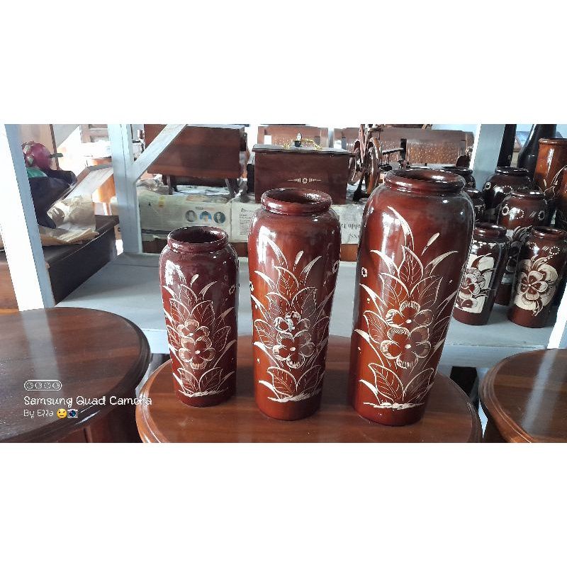 Jual 1SET VAS BUNGA IMPORT HIASAN PAJANGAN MEJA AESTHETIC SET BUNGA KERAMIK KRAMIK PORSELEN GUCI ...