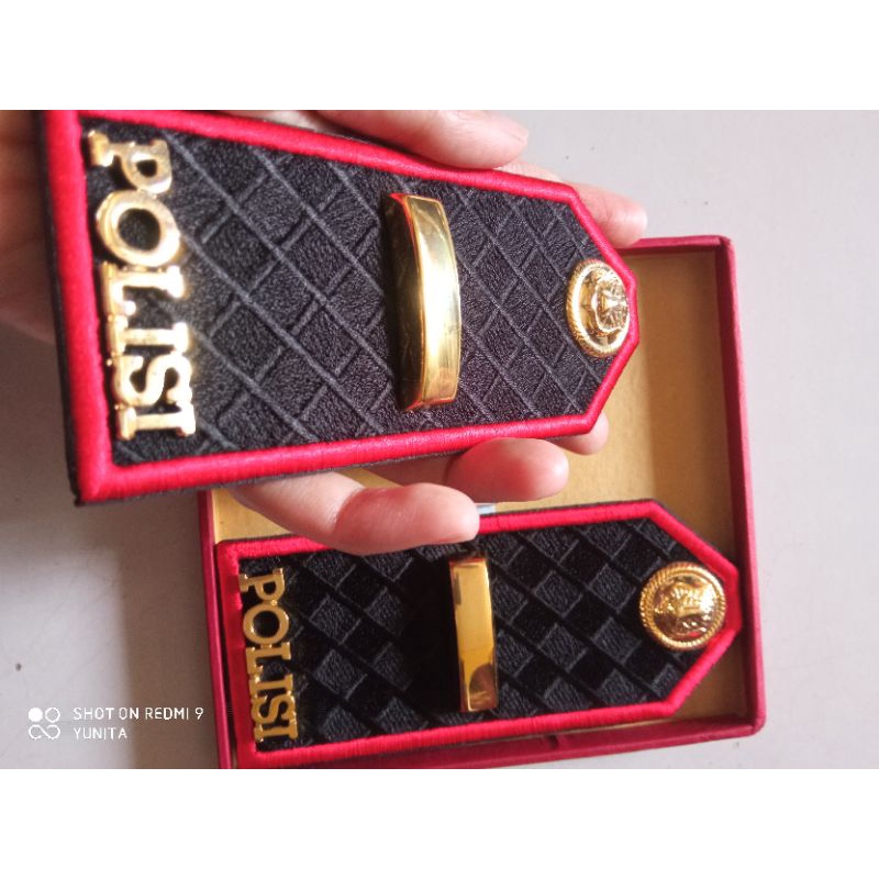 Jual Pangkat Ipda Pdu Bahan Kain list Merah lapis sepuh emas | Shopee ...