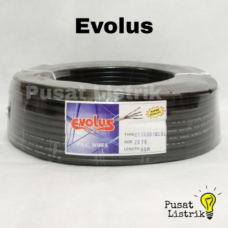 Jual Kabel Listrik Serabut 2x0,75mm 50meter NYYHYO Evolus Hitam Putih Kabel Serabut 2x0,75mm 50m ...