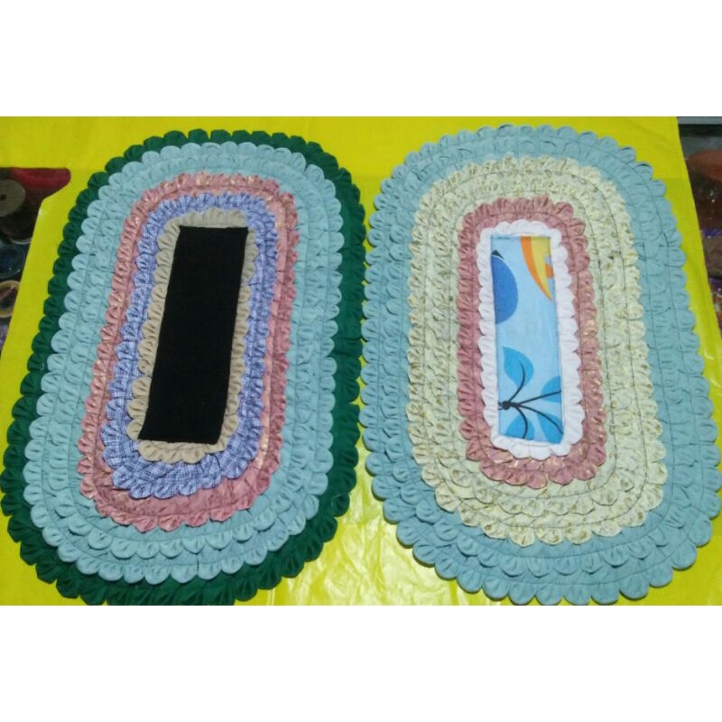 Jual Keset kaki kain perca / souvenir Obral murah / Keset Lantai Bulat ...