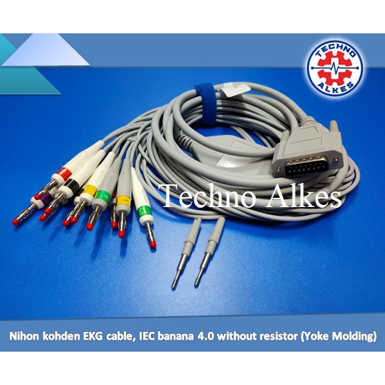 Jual Nihon kohden EKG Cable, IEC, Banana 4.0 / Kabel ECG Banana tanpa ...