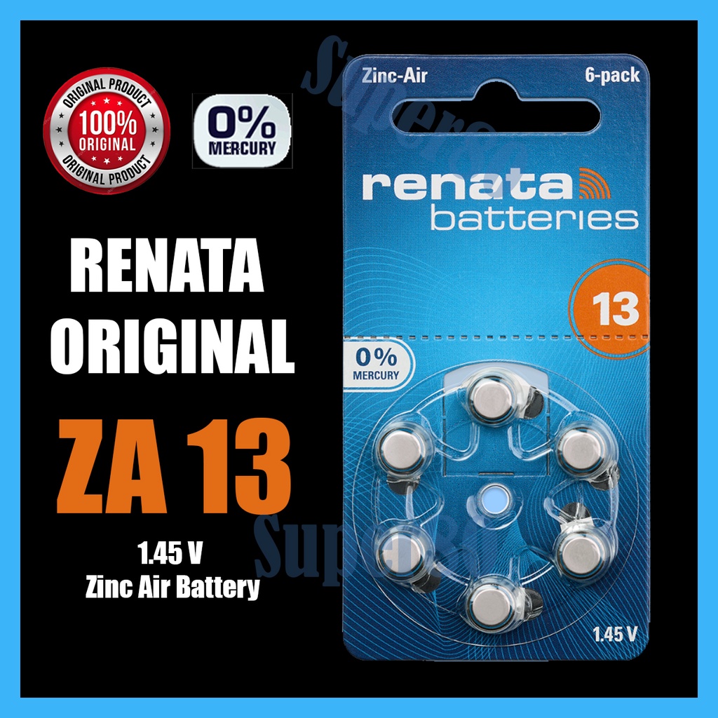 Jual Renata ZA13 Original Hearing Aid Battery ZA 13 Baterai Alat Bantu Dengar Pendengaran Batre ...