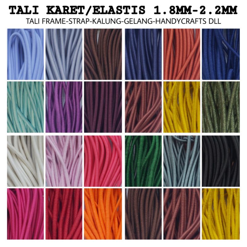 Jual Tali Elastis 2mm Tali Karet Frame Tenda Ikat Rambut Tali Masker ...