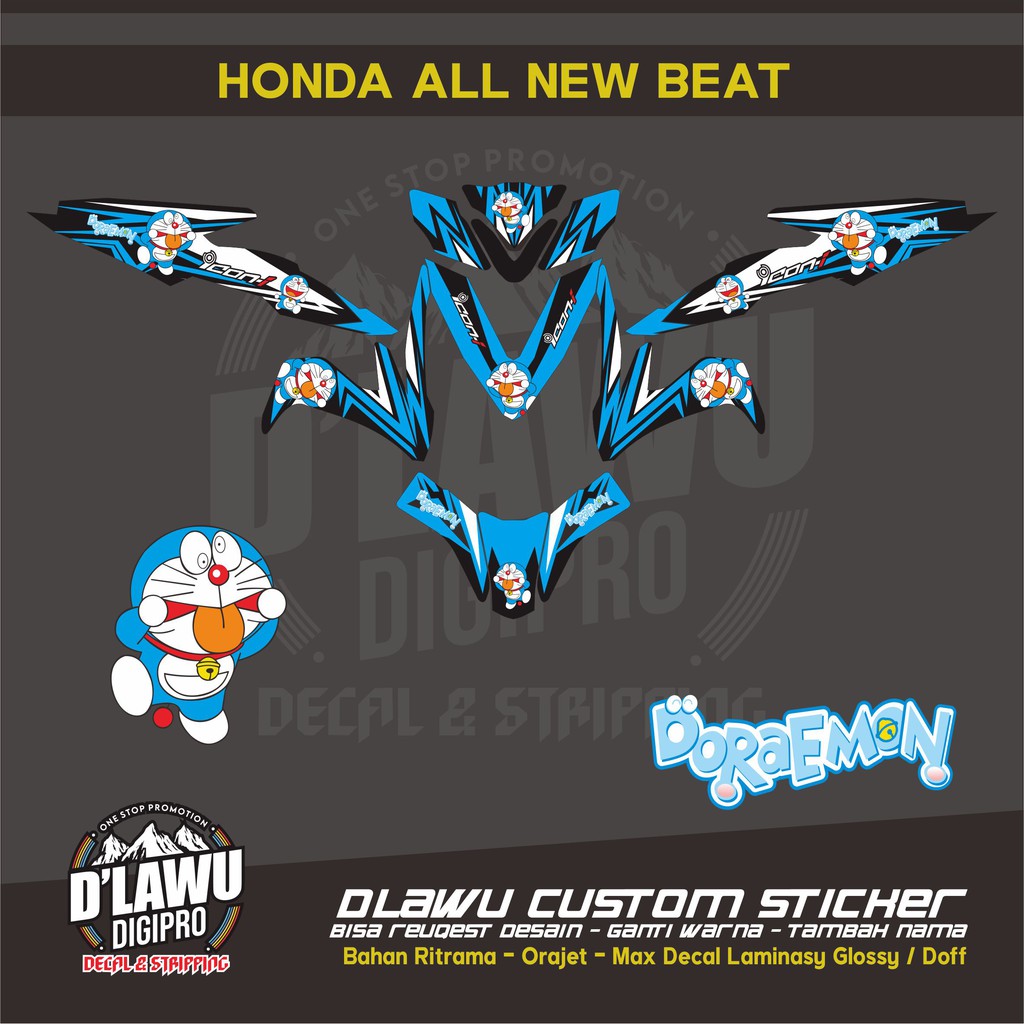 Jual Decal Sticker Doraemon Honda All New beat | Shopee Indonesia