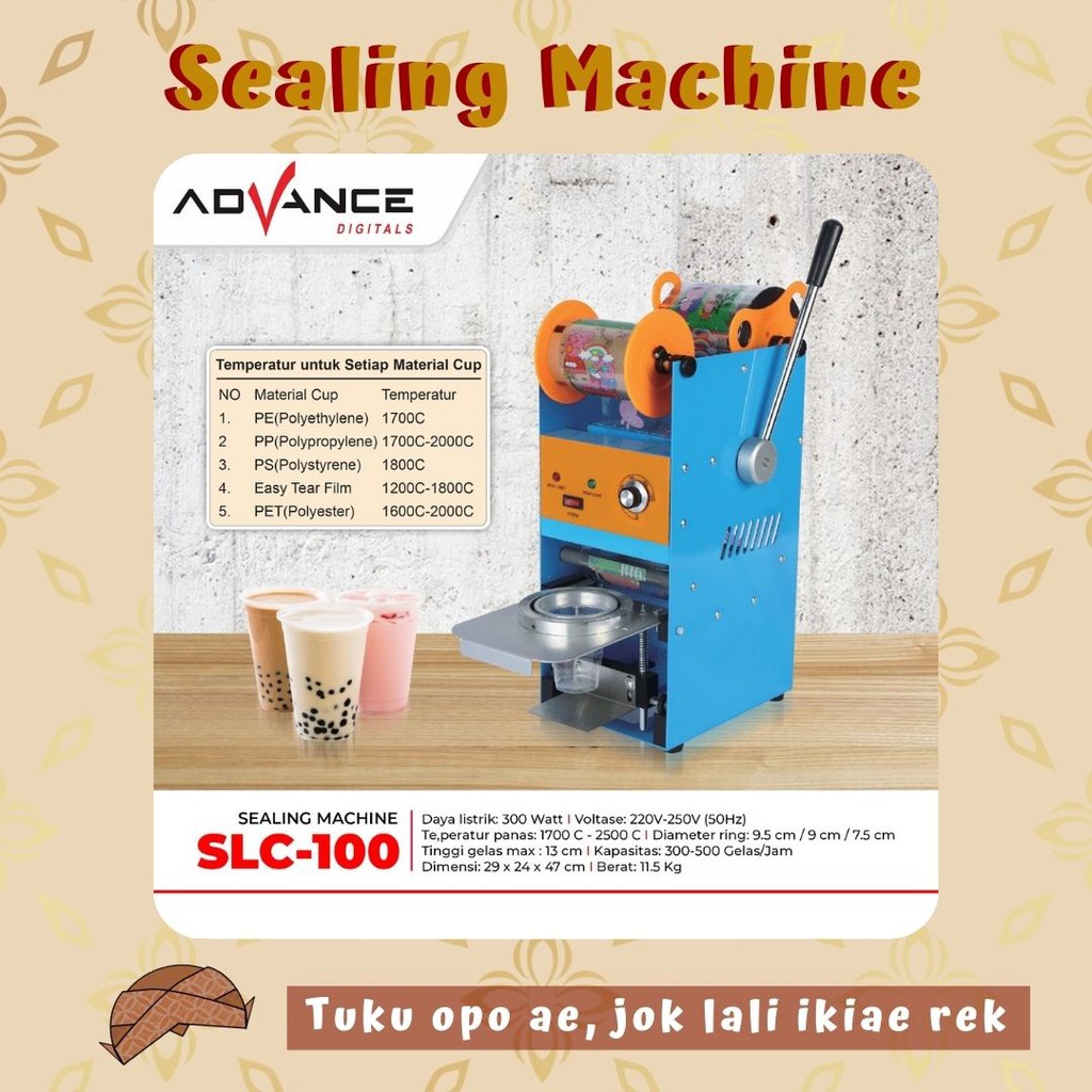Jual Advance Sealing Machine SLC 100 ( BISA 22 OZ ) | Shopee Indonesia