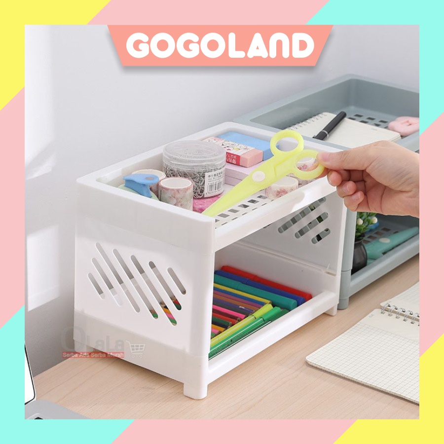 Jual ⭐Gogoland⭐ Rak Organizer Stationery Rak Penyimpanan Desktop Lipat ...