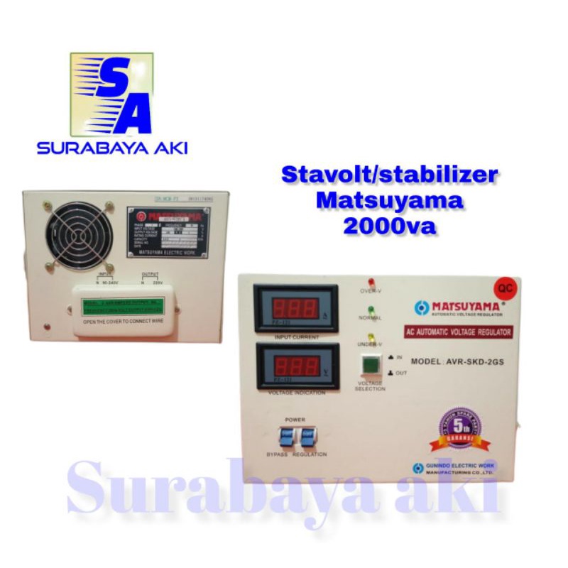 Jual MATSUYAMA Stabilizer 2 KVA - LD 140V 1P stavol 2000 VA AVR STAVOLT ...